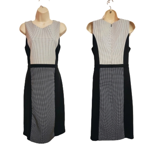 Ann Taylor | Dresses | Ann Taylor Color Block Polka Dot Sheath Career ...